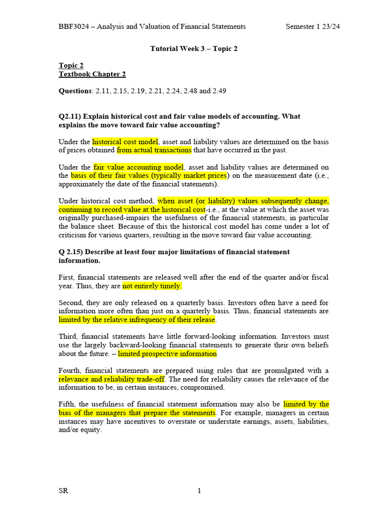 Tutorial - Week3 Ans | PDF | Dividend | Price–Earnings Ratio Tutorial - Week3 Ans | PDF | Dividend | Price–Earnings Ratio