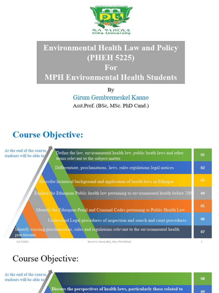 Environmental Health Law for MPH Students | PDF | Standardization ...