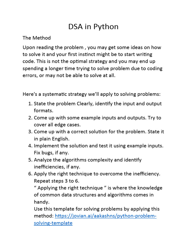 Dsa In Python Pdf Time Complexity Theoretical Computer Science