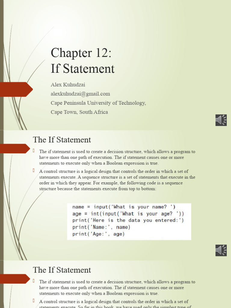 Lecture 12 If Statement | PDF | Computing | Software Engineering