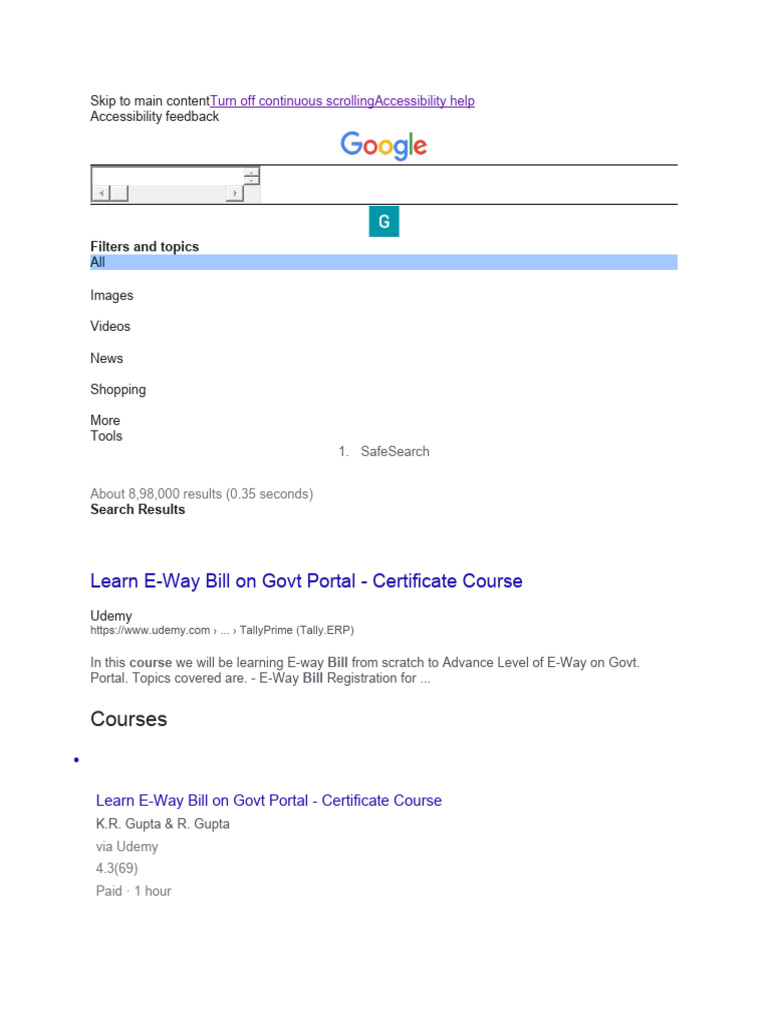 Courses: Learn E-Way Bill On Govt Portal - Certificate Course | PDF | Business