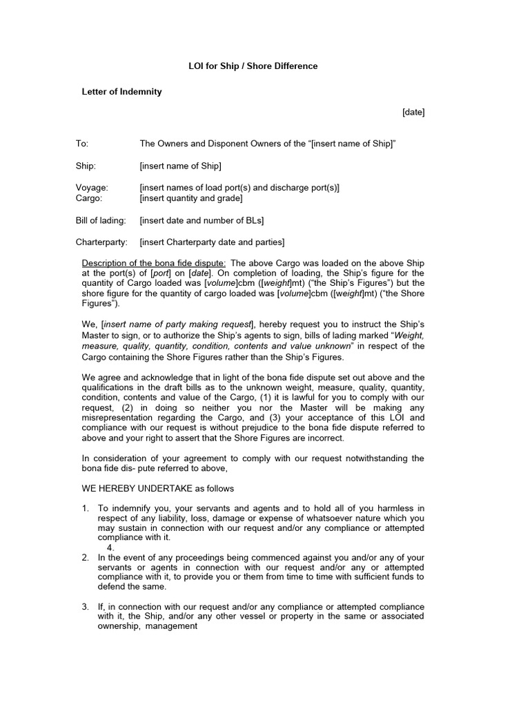 LOI - Ship Shore Difference | PDF | Private Law | Common Law