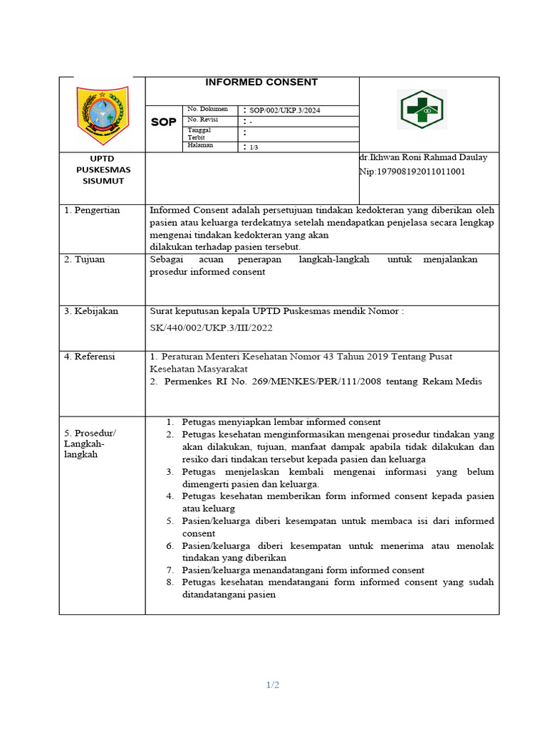 3.1.1.b.SOP Informed Consent | PDF