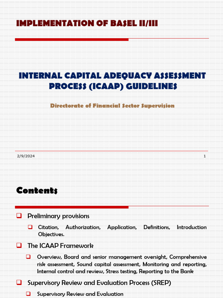 ICAAP Guidelines for Capital Adequacy | PDF | Stress Test (Financial ...