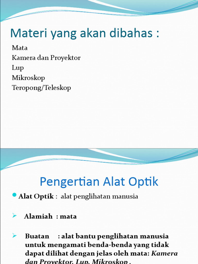 Alat Optik: Fungsi dan Jenisnya | PDF