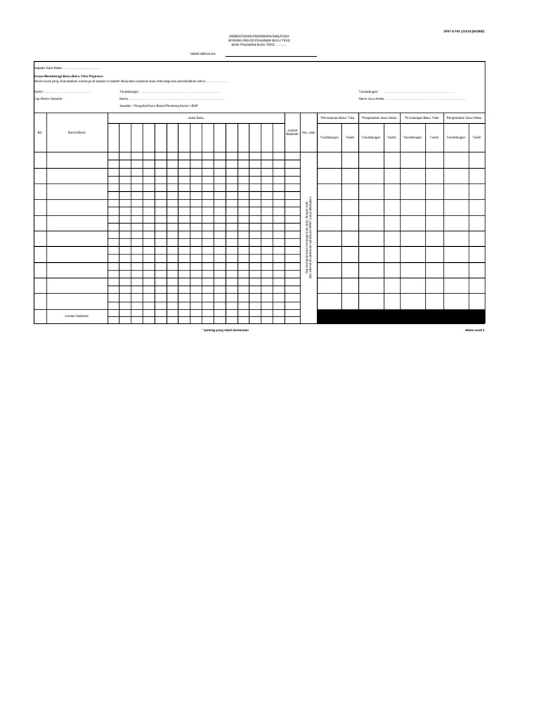 Borang Spbt G Pin 1 2023 Murid Dan Guru Pdf