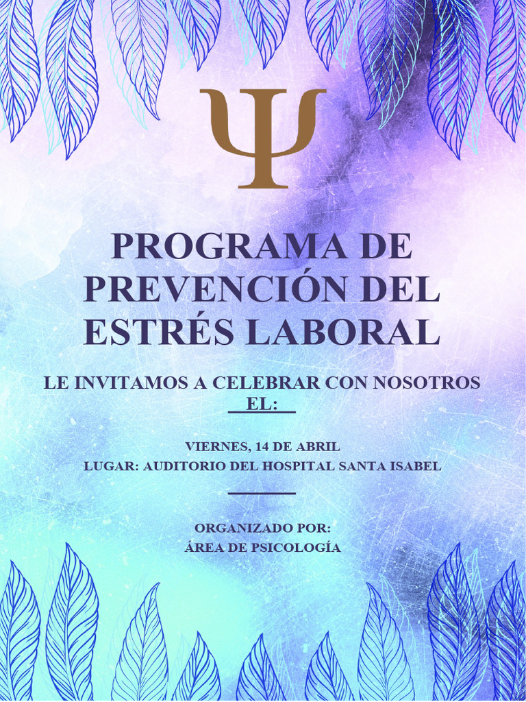 AFICHE - Programa de Prevención Del Estrés Laboral | PDF