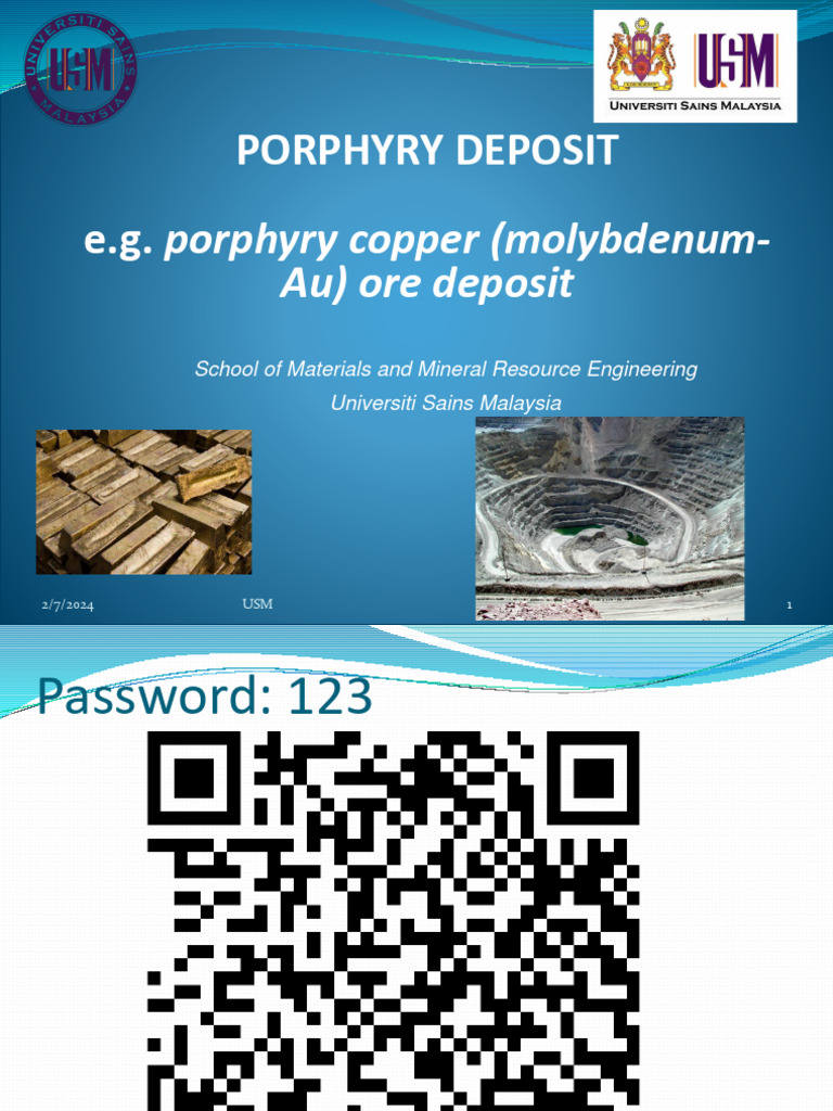EBS 201h W5b Porphyry Ore Deposits (Copper) | PDF | Igneous Rock | Granite