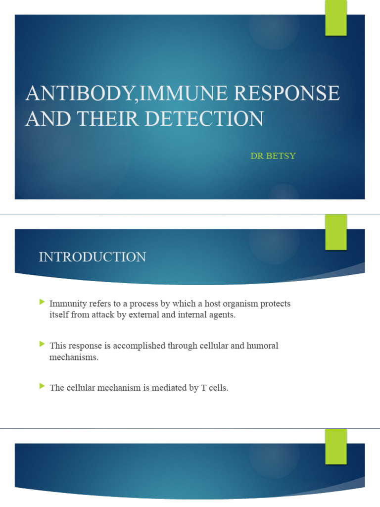 Antibody, Immune Response and Their Detection | PDF | Immune System ...