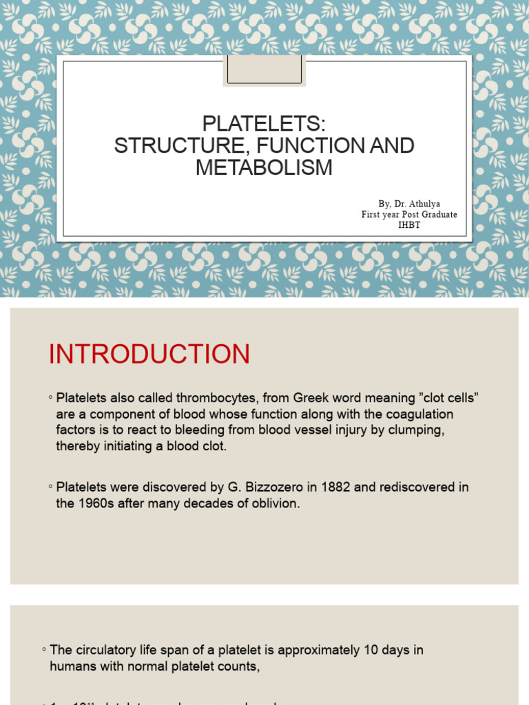 Athulya Platelets | PDF | Coagulation | Platelet
