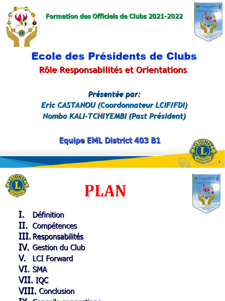Formation Des Présidents de Club Par PPR Eric CASTANOU Et Nombo KALI ...