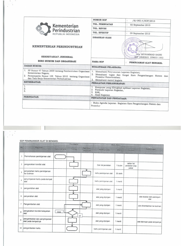 Peminjaman Alat Bengkel | PDF