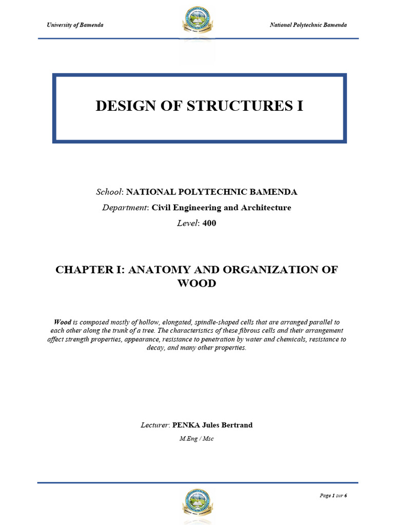 Chap 01 - Wood Anatomy | PDF | Wood | Elasticity (Physics)