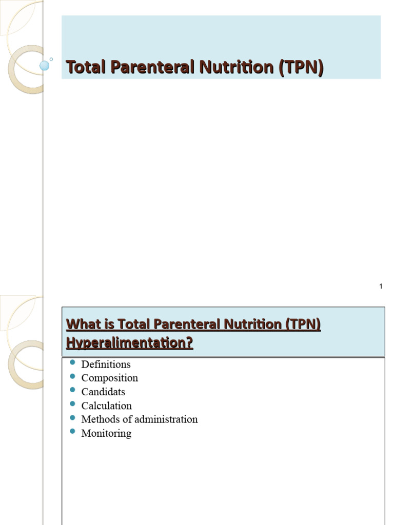 5 6 (TPN) | PDF | Intravenous Therapy | Clinical Medicine