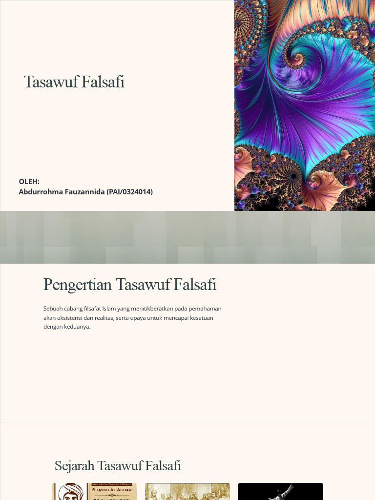 Pemahaman Tasawuf Falsafi dalam Kehidupan | PDF