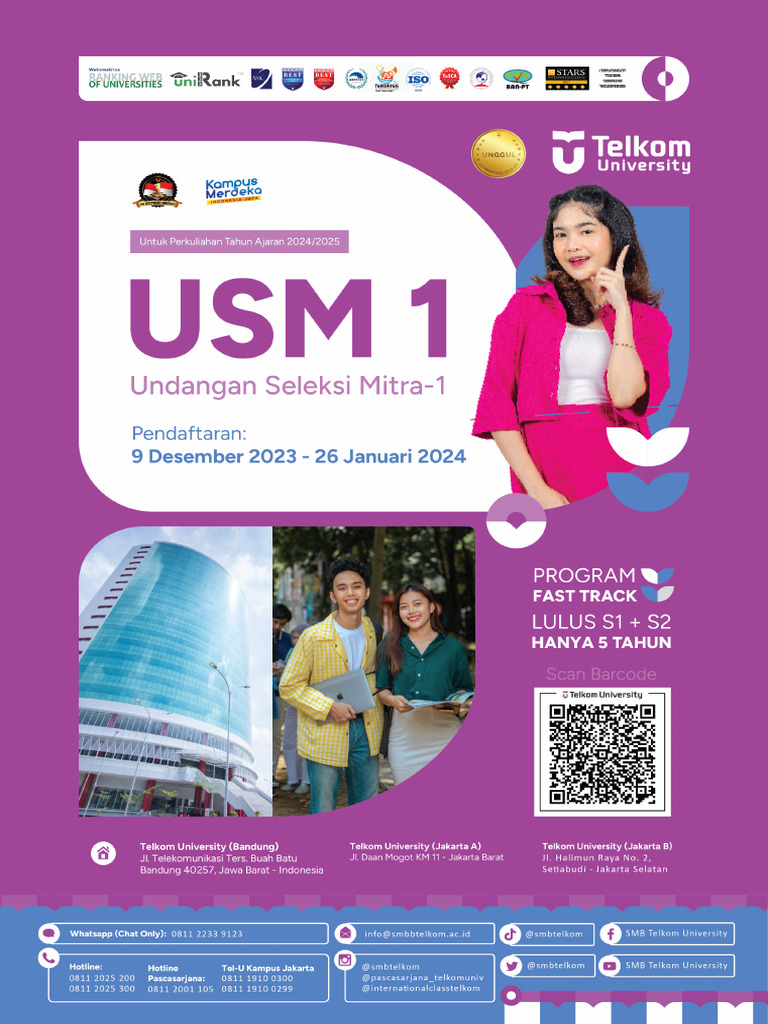 Brosur USM 1 Telkom University 2024 | PDF