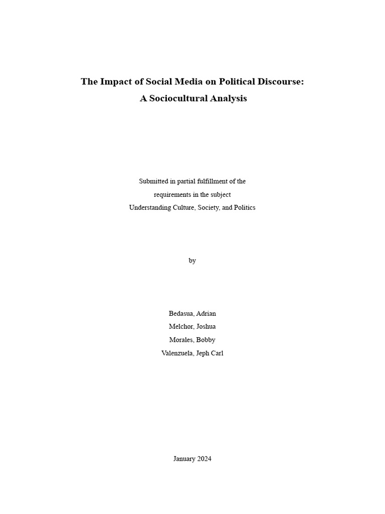 The Impact of Social Media On Political Discourse | PDF | Social Media ...