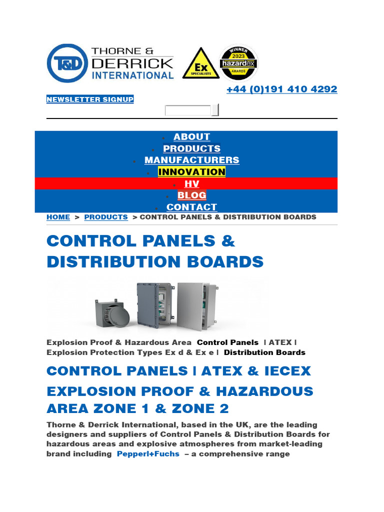 Panel in Hazardous area | PDF | Electrical Engineering | Physical Sciences