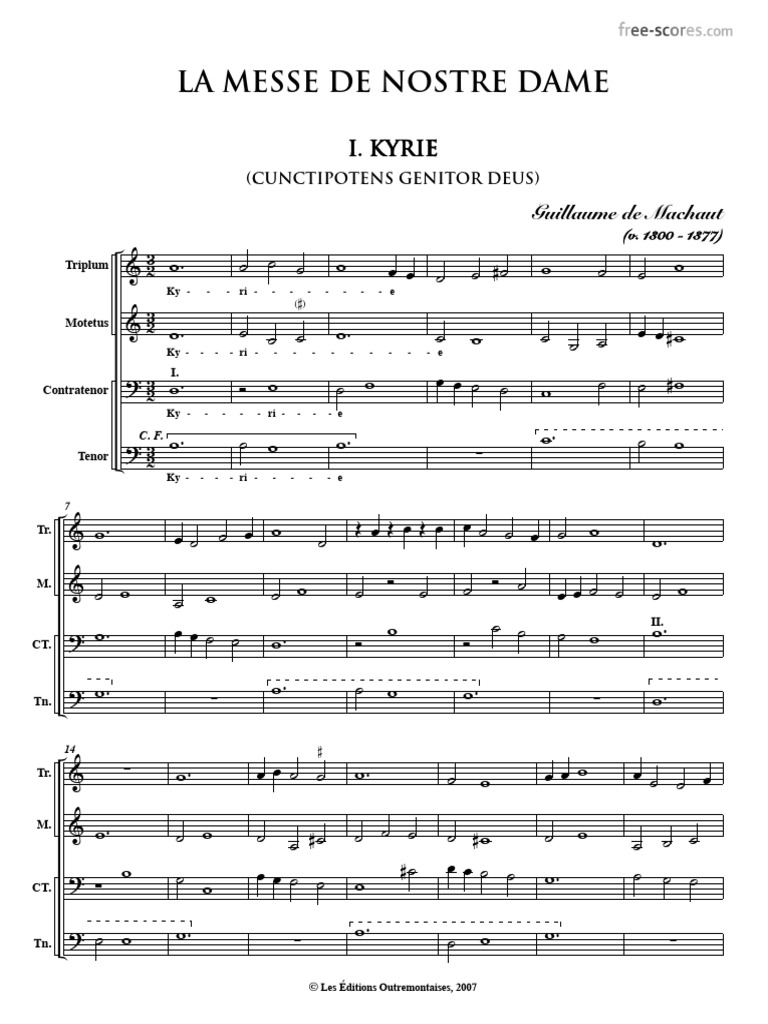 MACHAUT - Kyrie de La Messe de ND | PDF