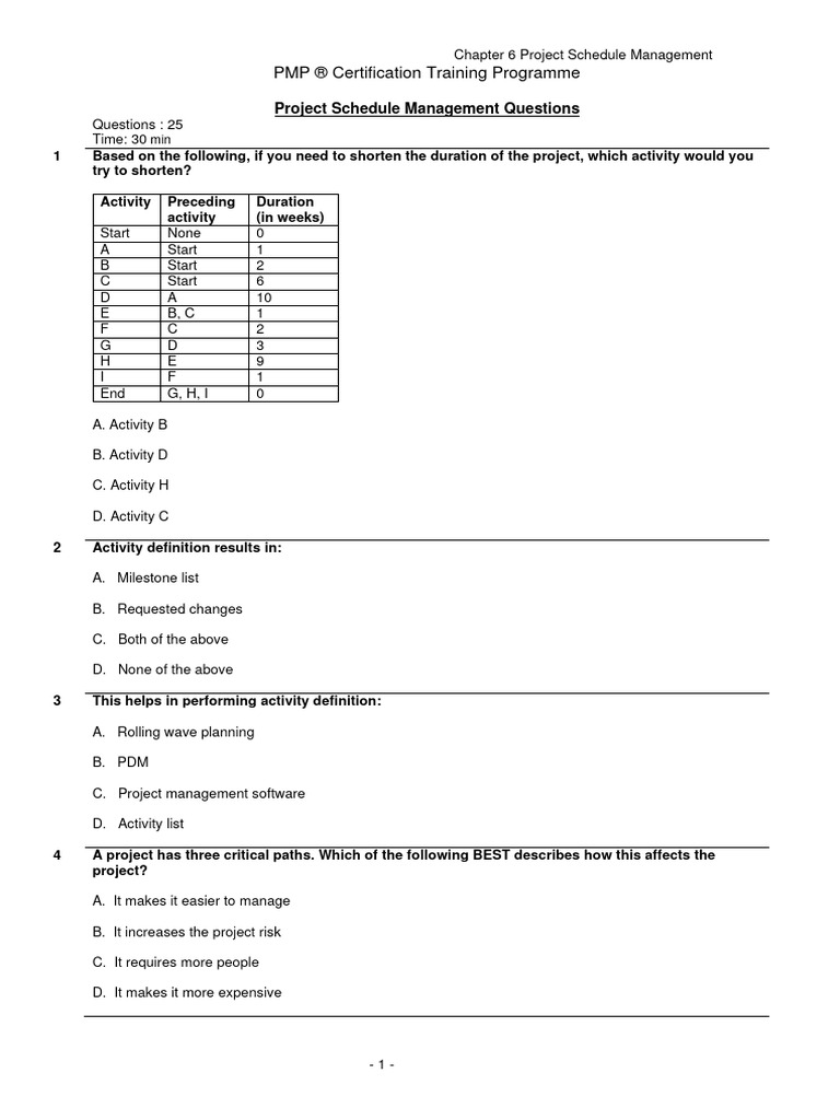 06 Schedule Questions | PDF | Applied Mathematics | Systems Science