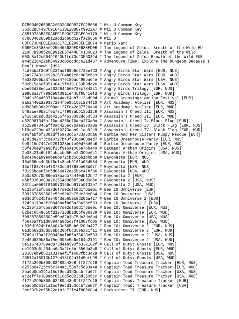 Keys | PDF | The Legend Of Zelda | Nintendo