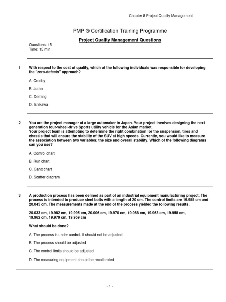 08 Quality Questions | Download Free PDF | Quality Management ...