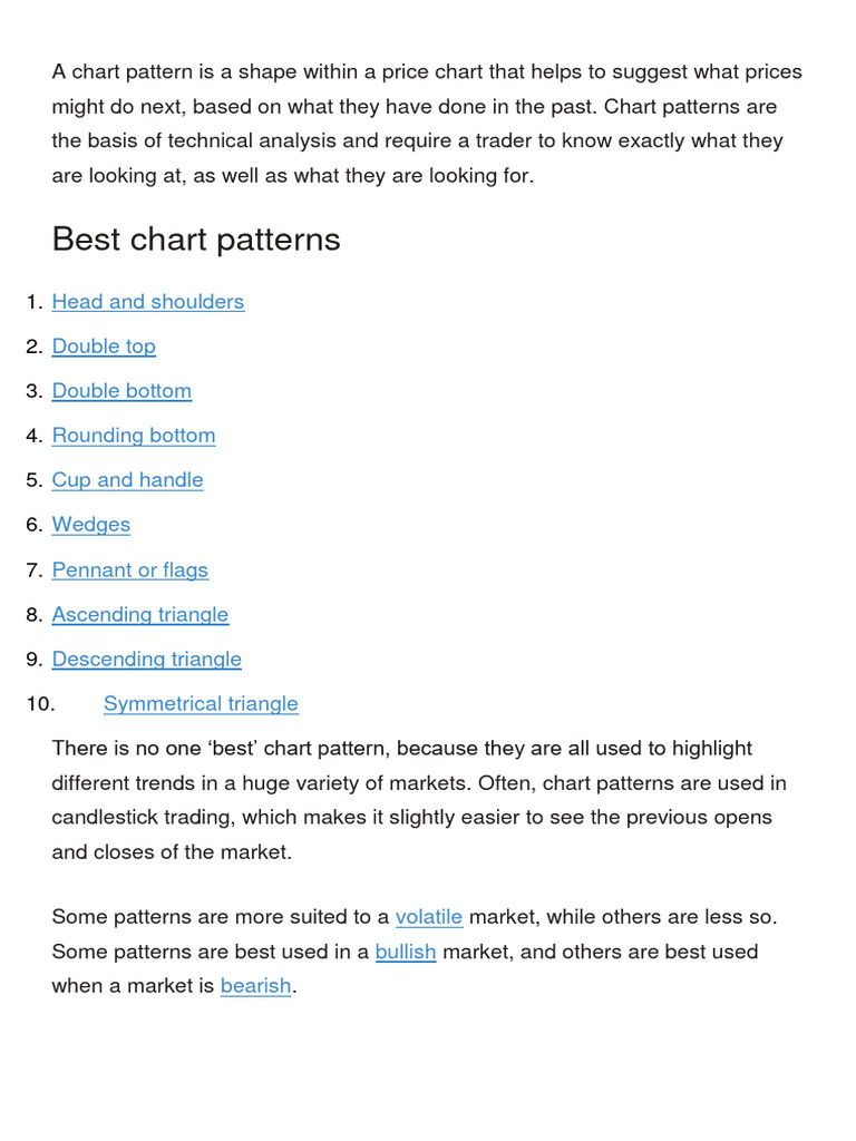Best chart patterns | PDF | Market Trend | Investing