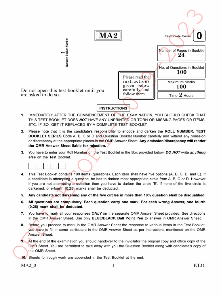 PGT Mathematics Answer Key 2023 | PDF