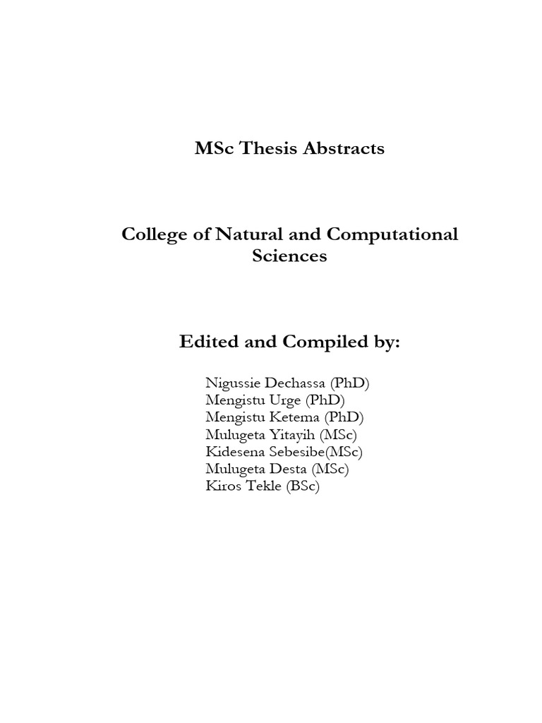 MSc Thesis Abstracts Overview | PDF | Zinc | Zinc Oxide