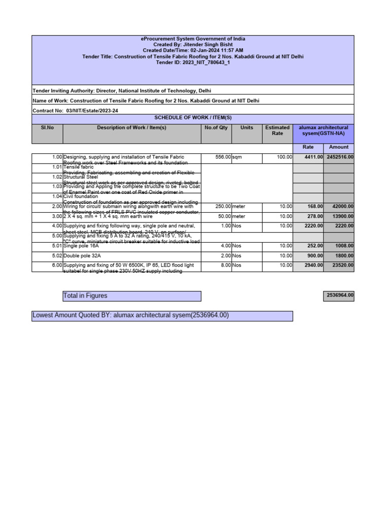 Boqcomparativechart | PDF | Electrical Wiring | Manufactured Goods