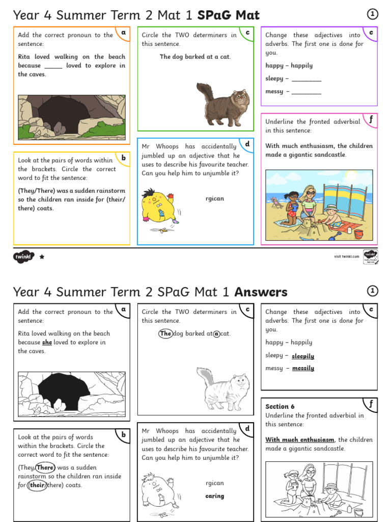 Year 4 Summer Term 2 Mat 1 | PDF | Adverb | Adjective