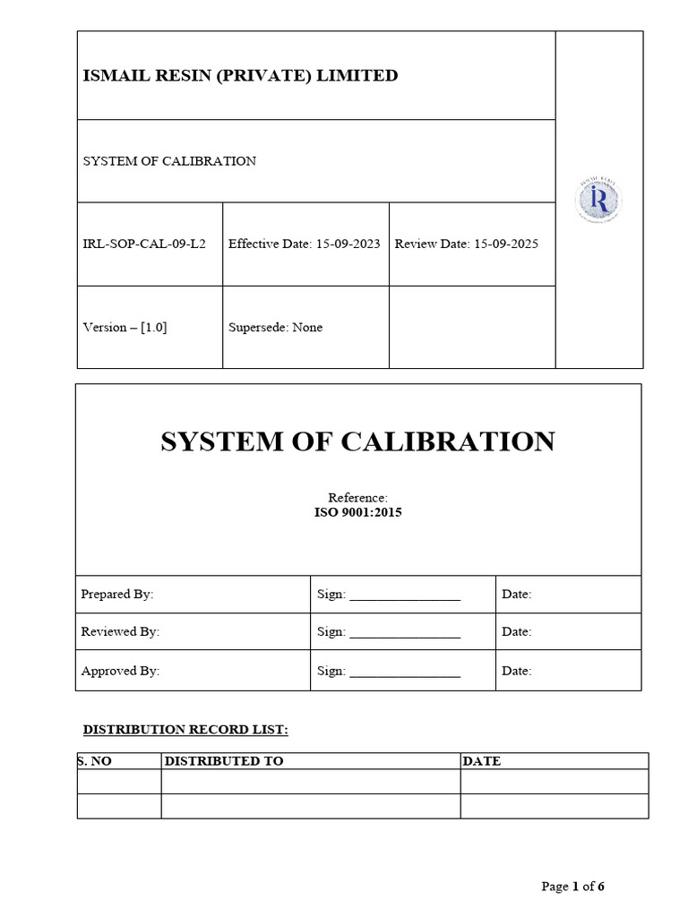 9 - Calibration. | PDF | Calibration