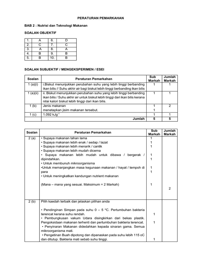 Prolab Sains t5 - Skema Bab 2 | PDF