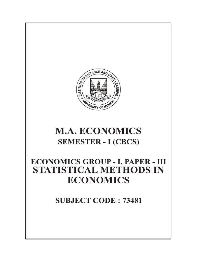 Paper III Stastical Methods in Economics | PDF | Type I And Type Ii ...