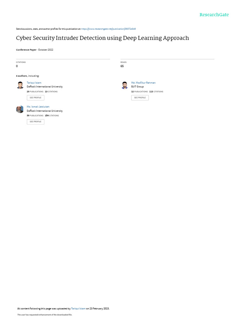 Cyber Security Intruder Detectionusing Deep Learning Approach | PDF | Deep Learning | Artificial ...