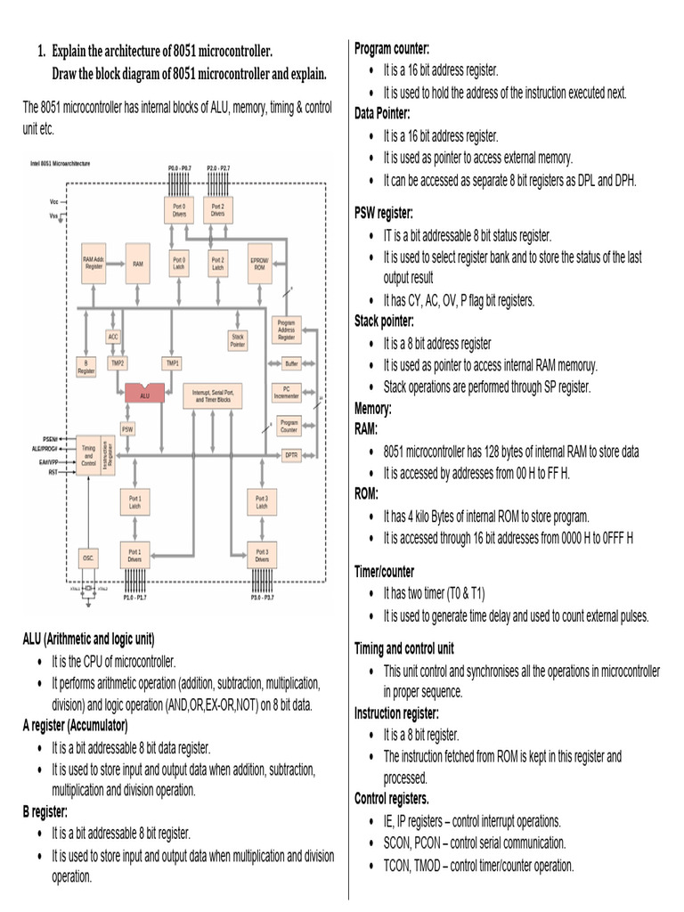 MC Unit Notes | PDF | Microcontroller | Random Access Memory