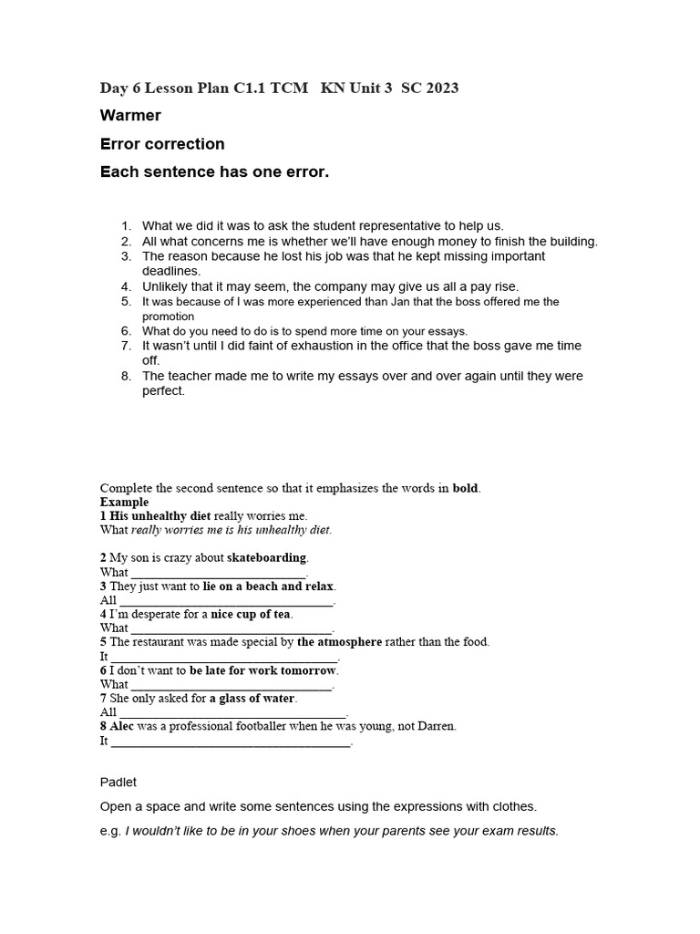 Day 6 Lesson Plan C1.1 KN SC 2023 | Download Free PDF | Cost Of Living ...