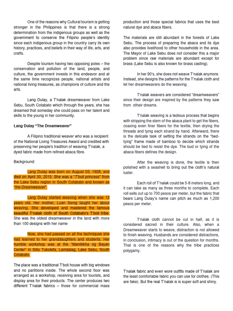 Lang Dulay | PDF | Handicrafts | Artistic Techniques