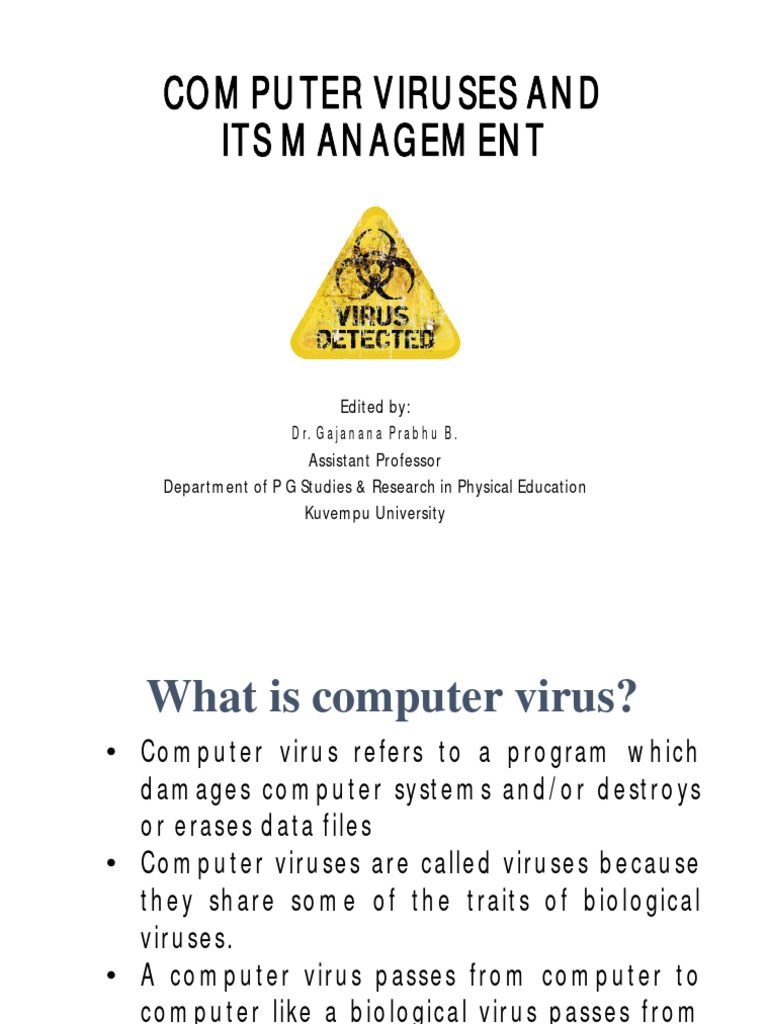 Understanding Computer Viruses and Prevention | PDF | Computer Virus ...