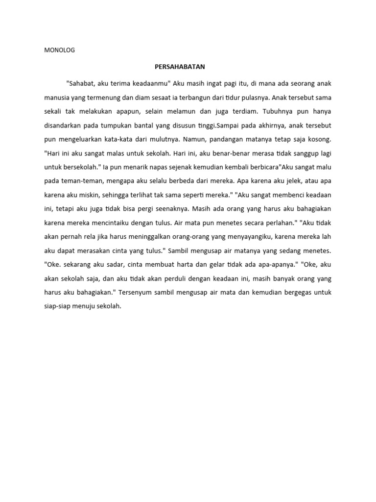 Teks Monolog Ujian Praktik | PDF | Seni