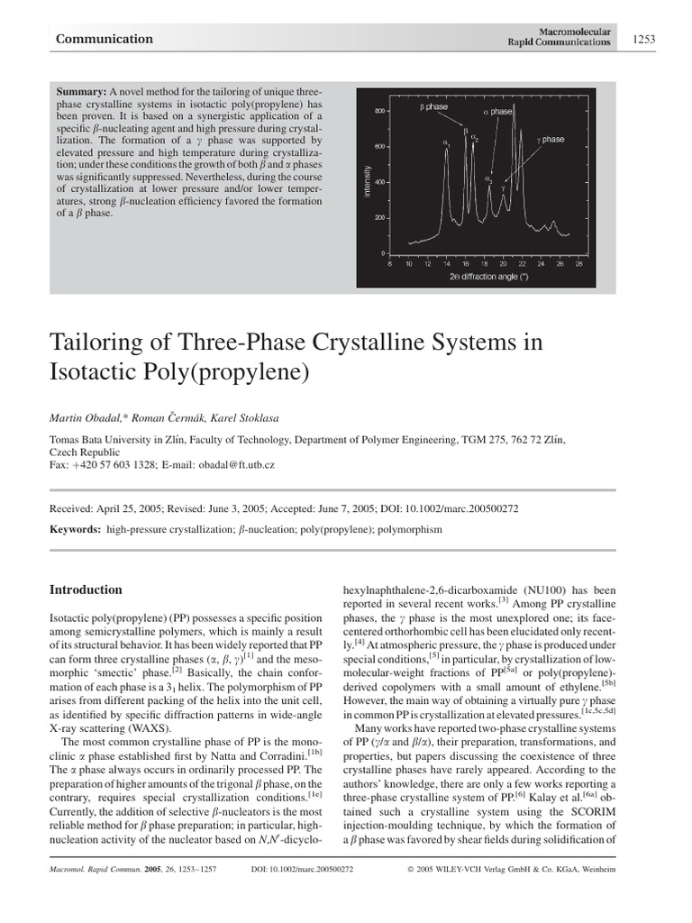 Tailoring of Three-Phase Crystalline Systems in Isotactic Poly ...