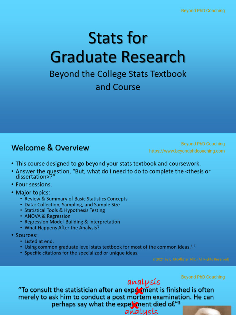 Beyond PHD Coaching - Stats Short Course - 29mar2022h | PDF ...