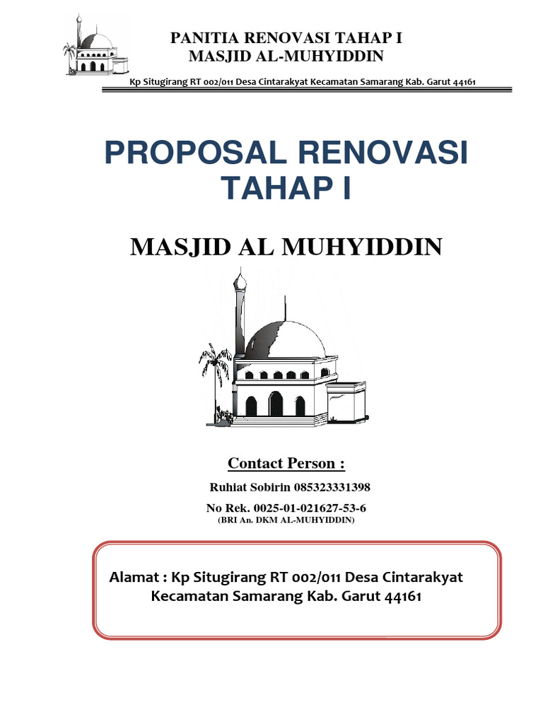 Proposal - Renov Masjid Al-Muhyiddin | PDF | Sains & Matematika | Teknologi & Rekayasa