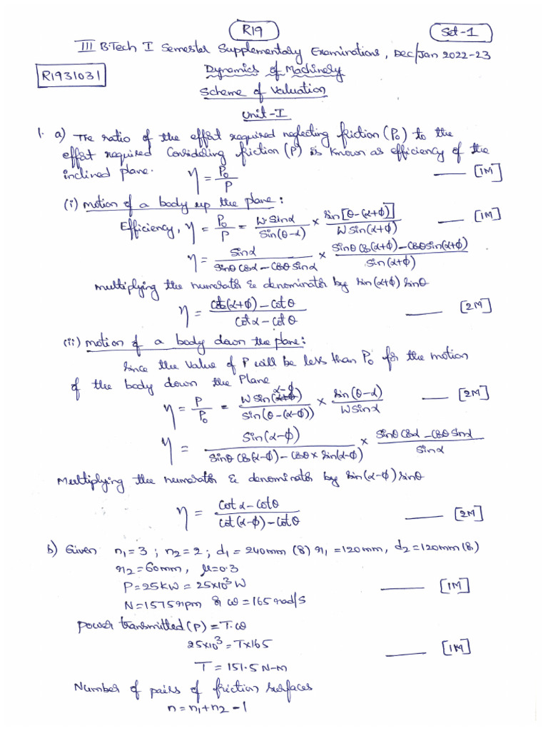 R1931031 Scheme of Valuation Set-1 | PDF