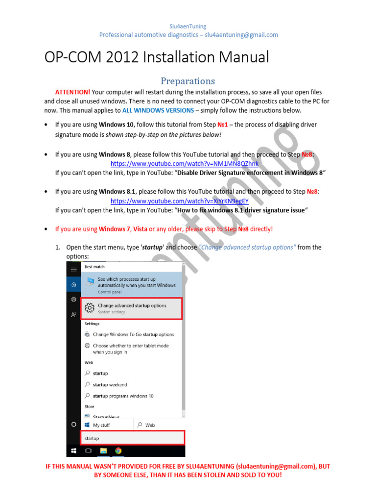 OP-COM 2012 Installation Guide for Windows 10 | PDF | Computer File ...