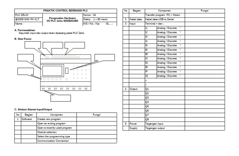 04 JobSheet Zelio Pengenalan PLC Nis | PDF | Office Equipment | Computer Engineering