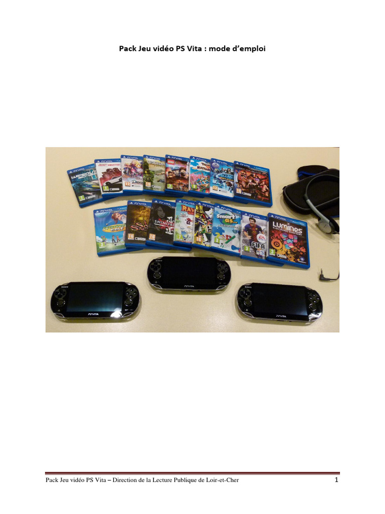 Pack Jeu Vidéo PS Vita: Mode D'emploi | PDF