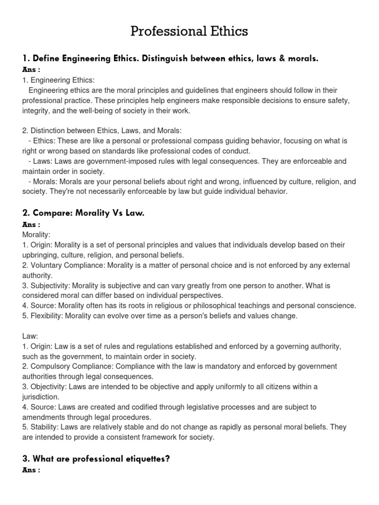 Professional Ethics | PDF