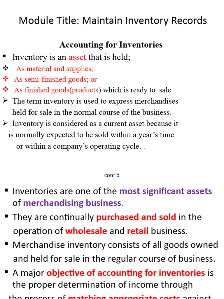Inventory Short Notes | PDF