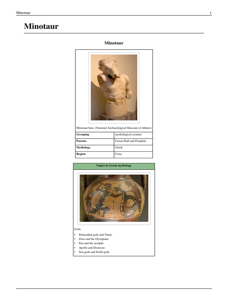 Minotaur | PDF | Minotaur | Theseus